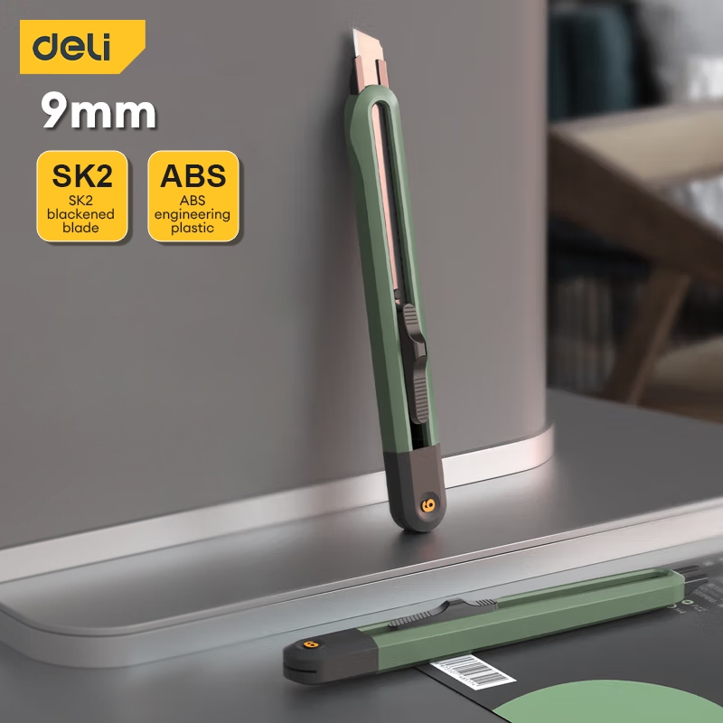 Deli Tools Home Series Utility Knife 9mm Black Green Utility Knife ...