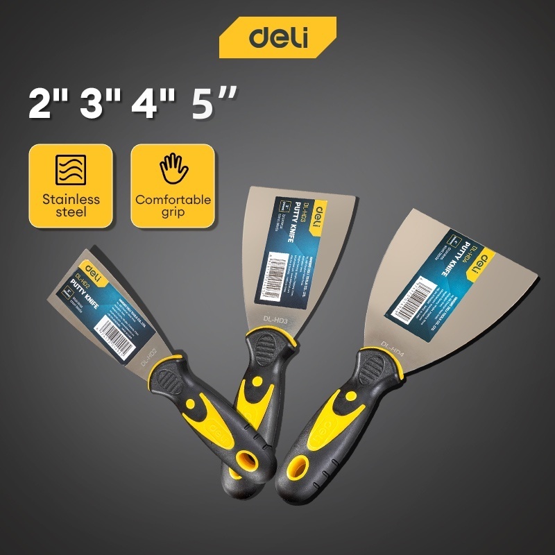 Deli Putty Trowel Soft Grip Stainless Scraper Putty Knife Trowel EDL ...