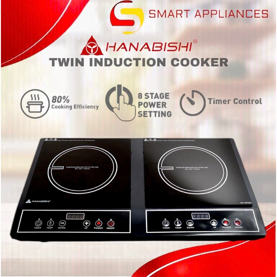 Hanabishi Twin Induction Cooker HIC400TWIN LED display with timer ...