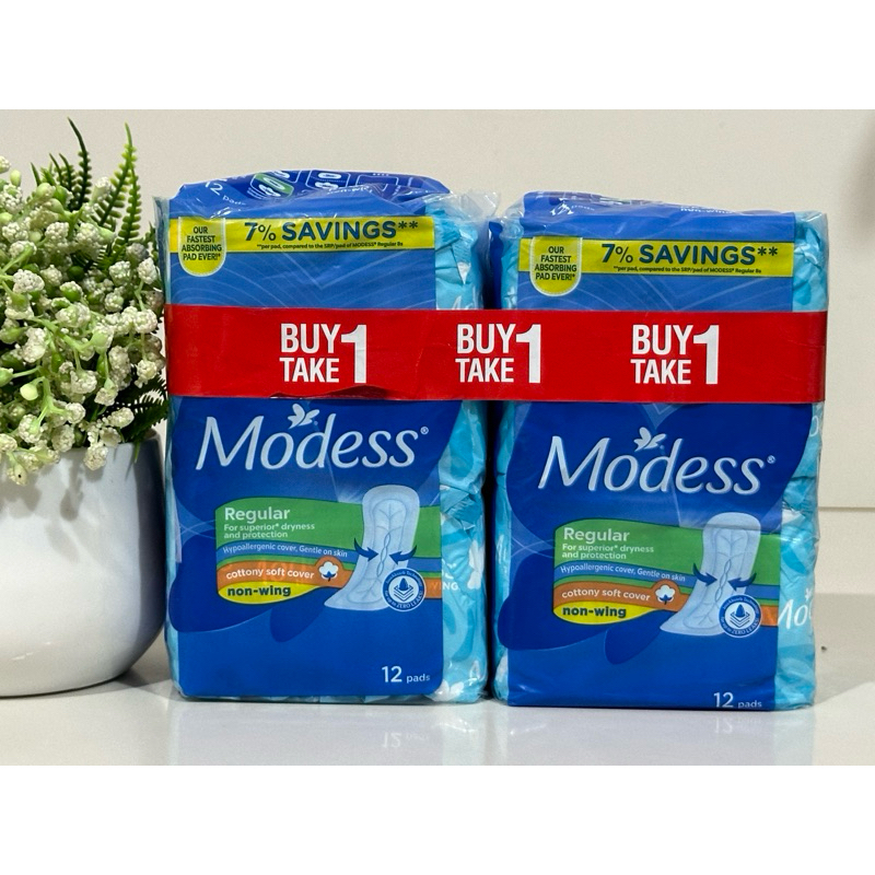 BUY 1 GET 1 Modess Regular Wings / Non-Wing Sanitary Napkin | Shopee ...