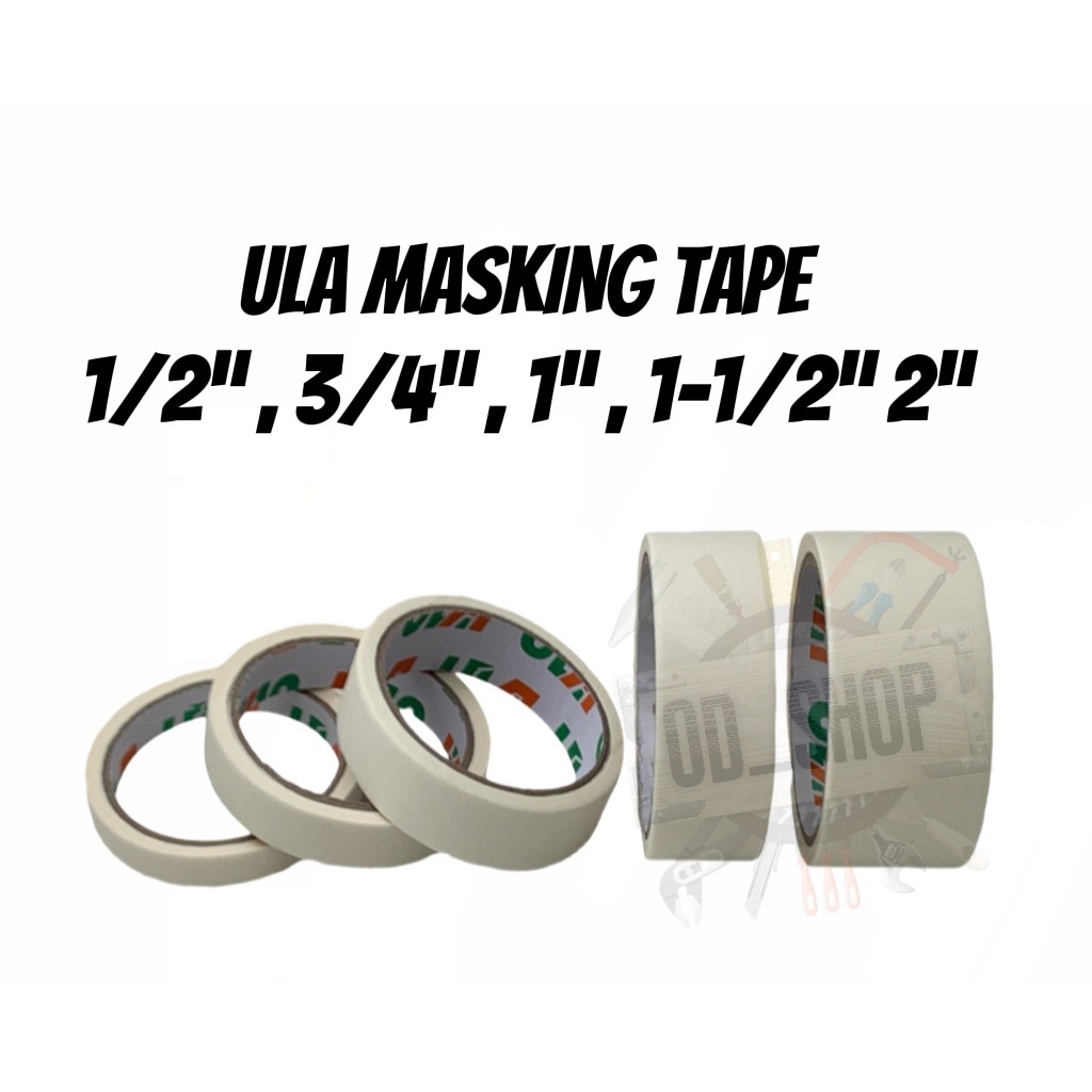 Ula Masking tape 15 meters( 1/2=12pcs 3/4= 8pcs 1=6pcs 11/2=4pcs 1=3pcs) | Shopee Philippines