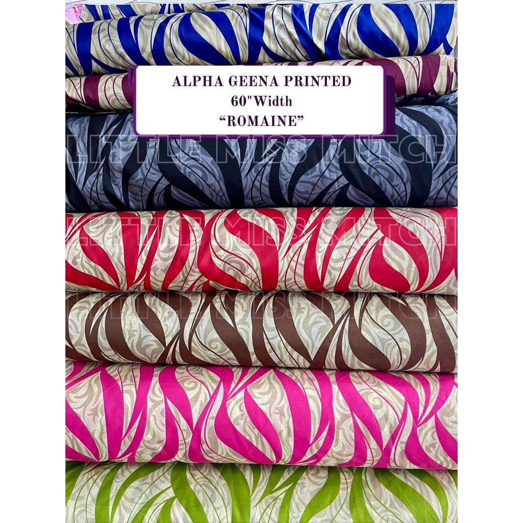 Little Miss Mitch Gina cloth 60" Printed Pongee Gina ROMAINE Wave ...