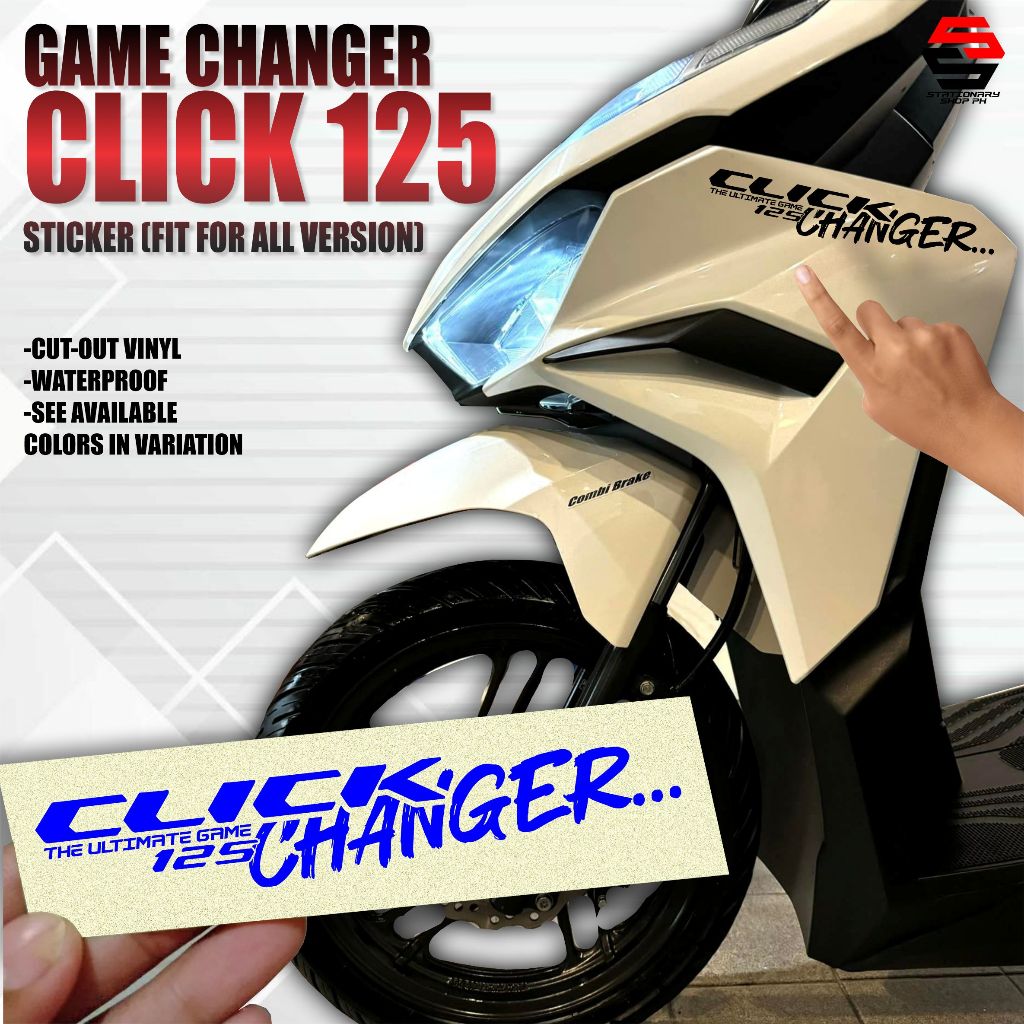 Honda Click 125 Game Changer Sticker - Fit for V1 and V2, Waterproof ...