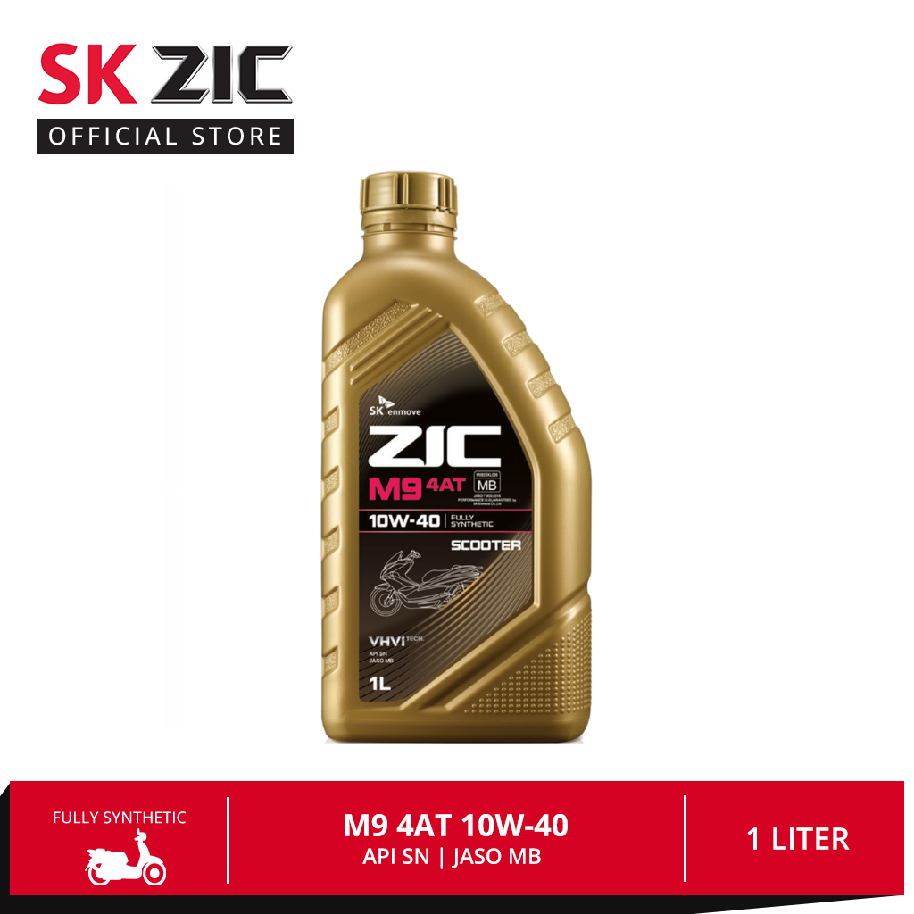 ZIC M9 4AT 10W-40 Fully Synthetic Scooter Engine Oil 1 Liter | Shopee ...