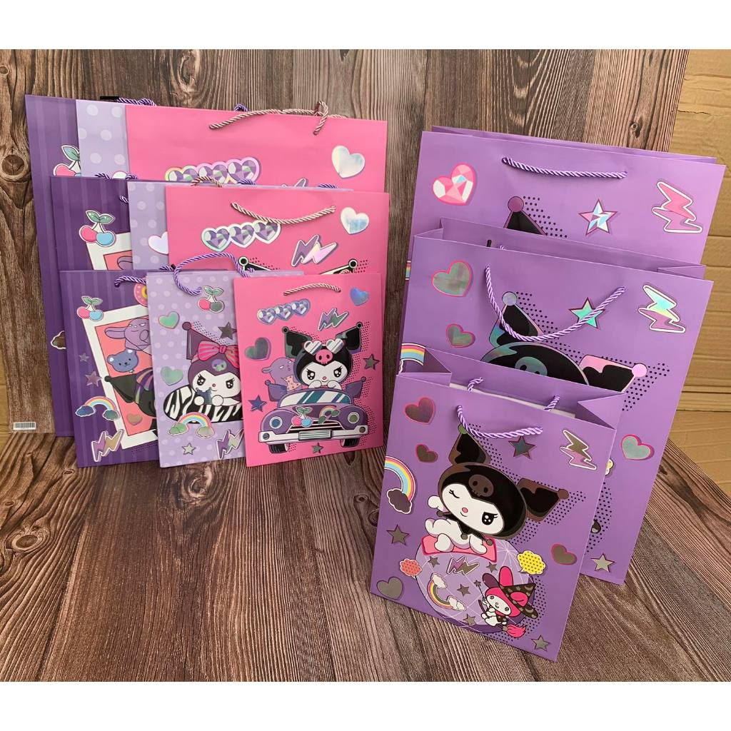 JLT Set of 6's KUROMI stamp printed paper bags | Shopee Philippines