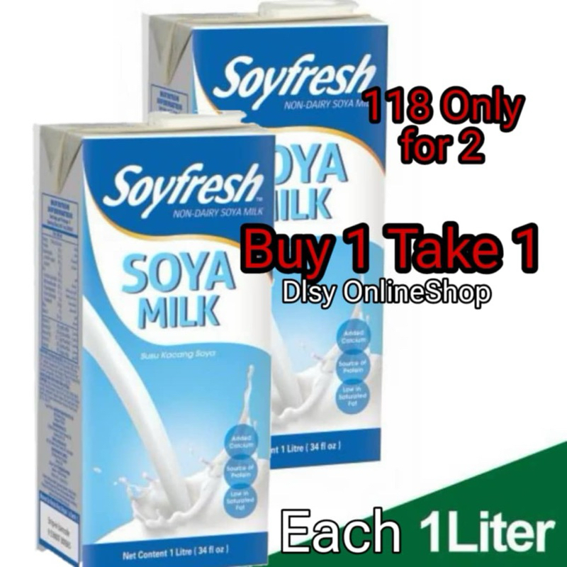 Soya Milk Soyfresh 1L Buy 1 Take 1 | Shopee Philippines