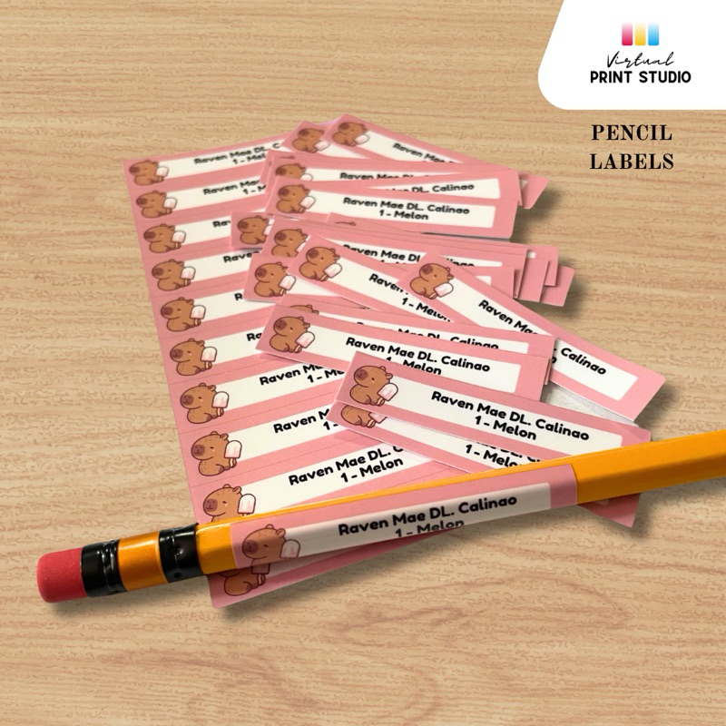Personalized 30pcs Pencil Label Stickers Waterproof School Supplies ...