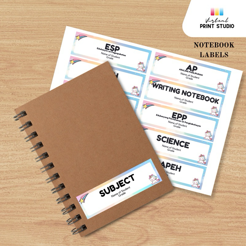 Personalized 10-20/Set Notebook Label Sticker Subject and Name Labels ...