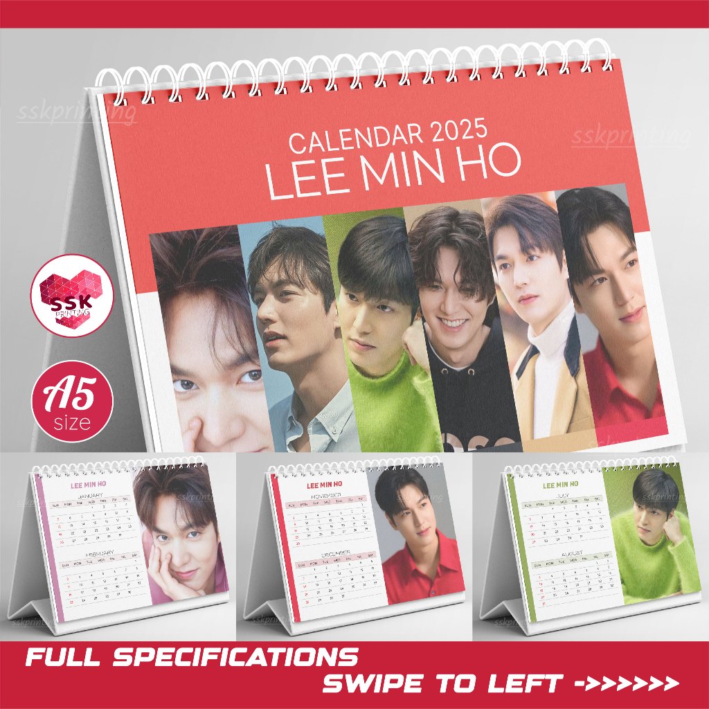 Lee Min Ho A5 Desk Calendar 2025 | PSJ | Mini Calendar with Stand ...