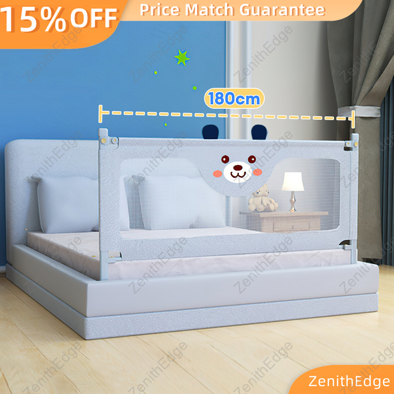 ZenithEdge Adjustable Bed Fence for Baby with Anti-Fall Protection ...