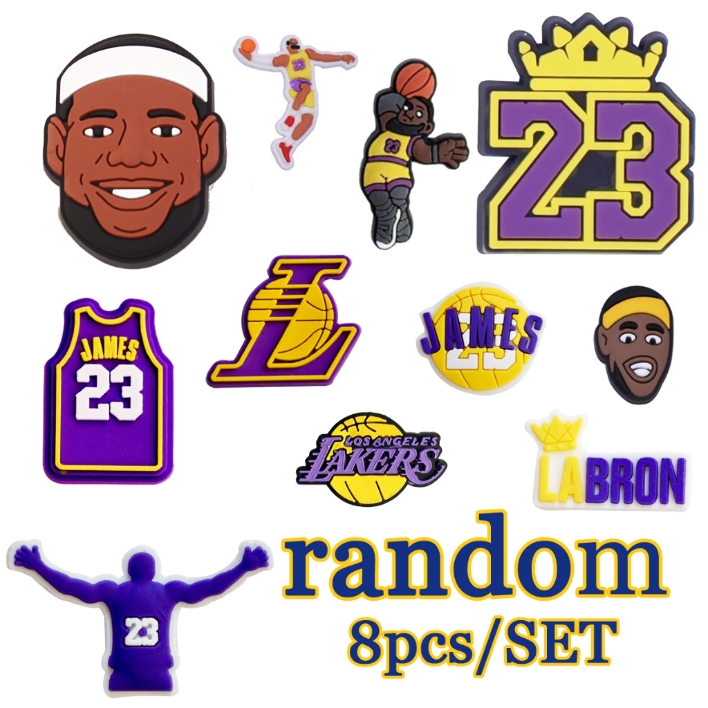 random nba star James 8pcs jibbitz set decoration 23 Number for crocs ...