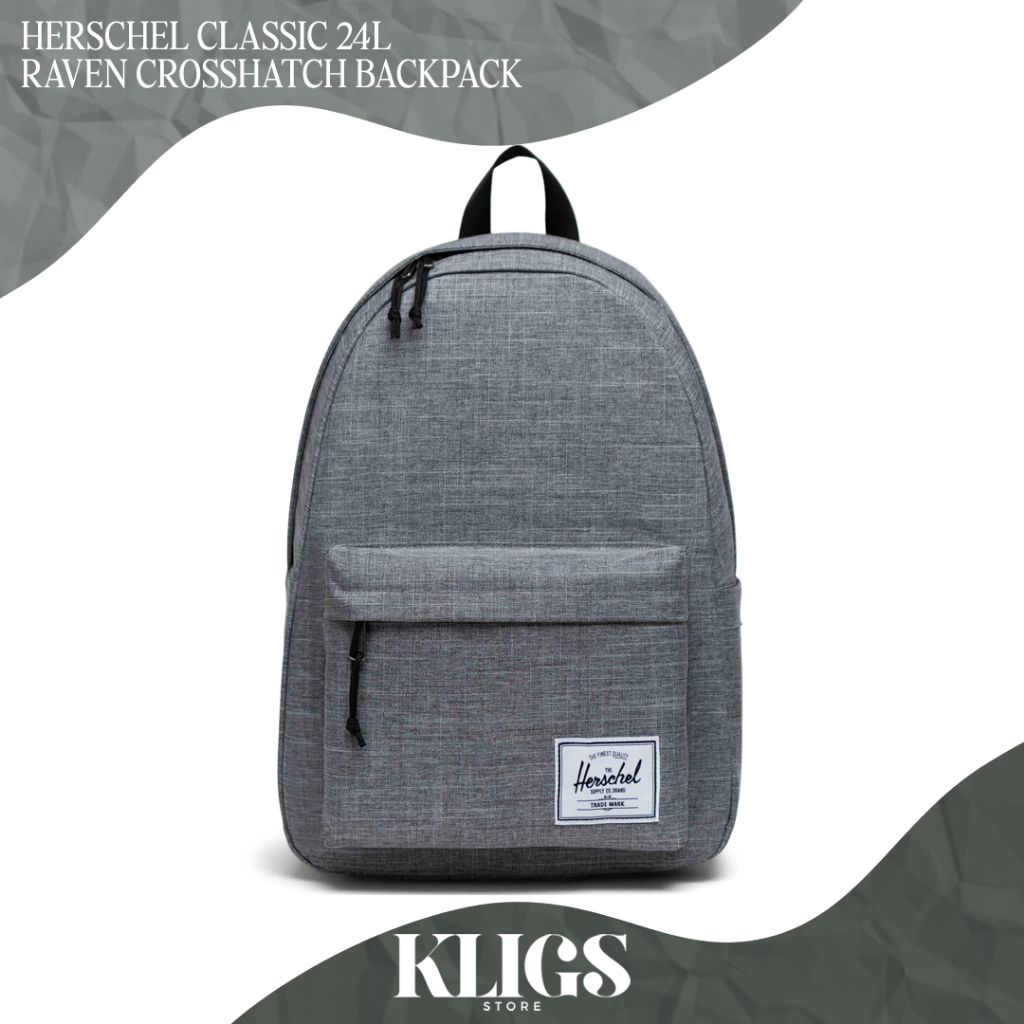 Herschel Classic Grey Raven Crosshatch Backpack | Shopee Philippines