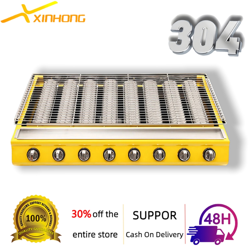 Stainless steel Gas Type Barbecue Griller Machine Smokeless Commercial ...