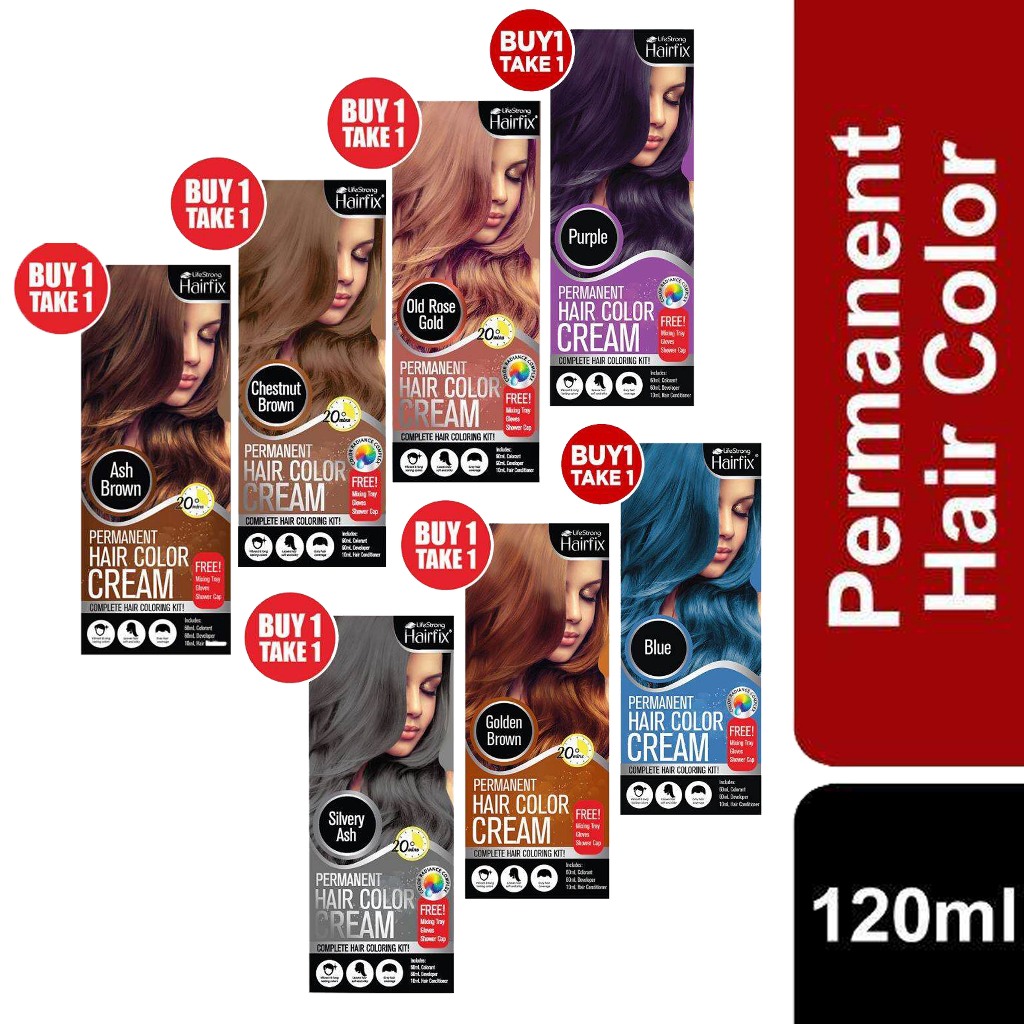 HairFix Permanent Hair Color Cream Kit 120ml B1T1 | Shopee Philippines