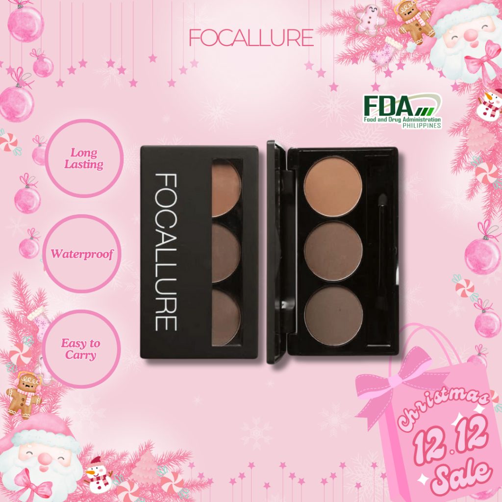 FOCALLURE Camei Eyebrow Powder Palette with Brush | Shopee Philippines