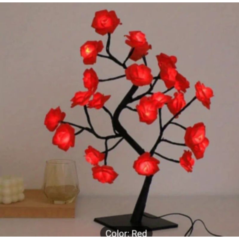 Elegant Design Modern Red Rose Led Table Lamp | Shopee Philippines