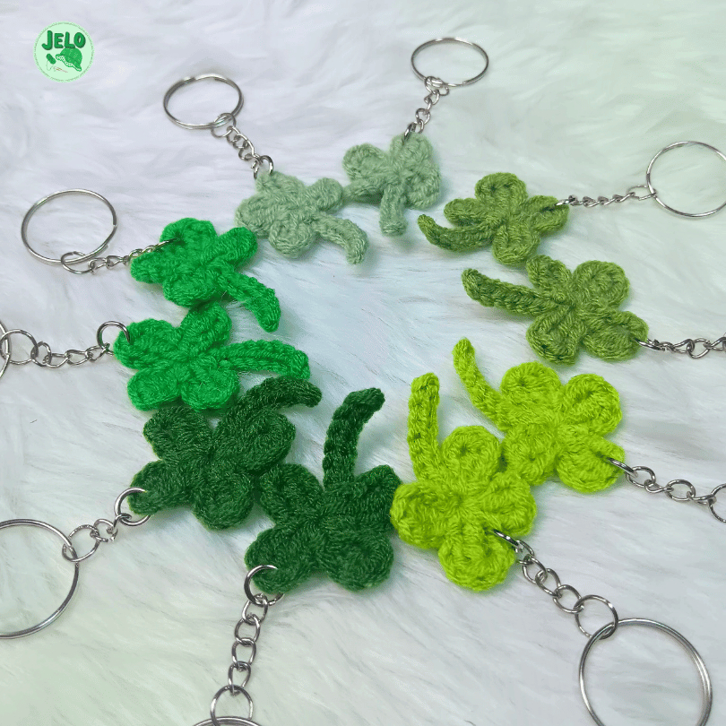 Four-leaf Clover Crochet Keychain | Shopee Philippines