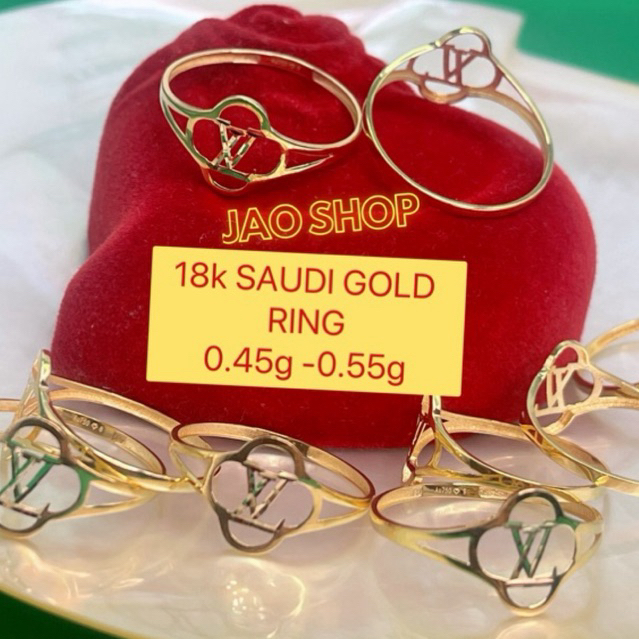 COD PAWNABLE 18k SAUDI GOLD L*V RING | Shopee Philippines