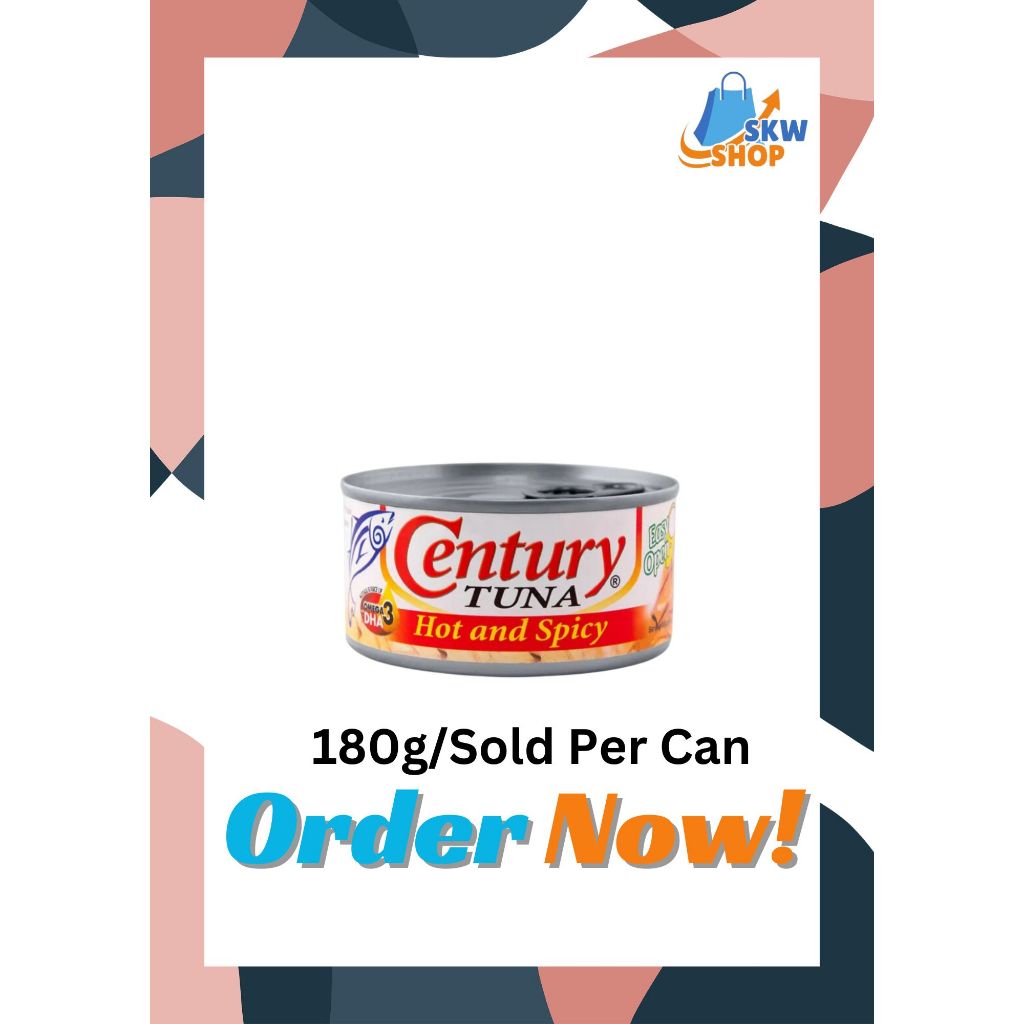 Century Tuna Hot & Spicy Canned Food 180g Good for tuna salad,snack and ...