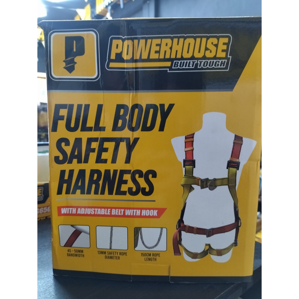 POWERHOUSE FULL BODY SAFETY HARNESS WITH ADJUSTABLE BELT AND HOOK (PH ...