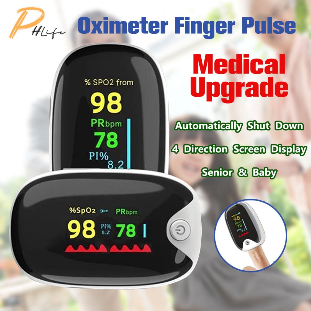 Phlife Portable Pulse Oximeter Non-Invasive Finger Clip Oxygen Heart ...