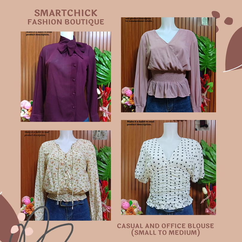 (PRELOVED) Ladies Blouse Ladies Office Attire Size Small to Medium ...