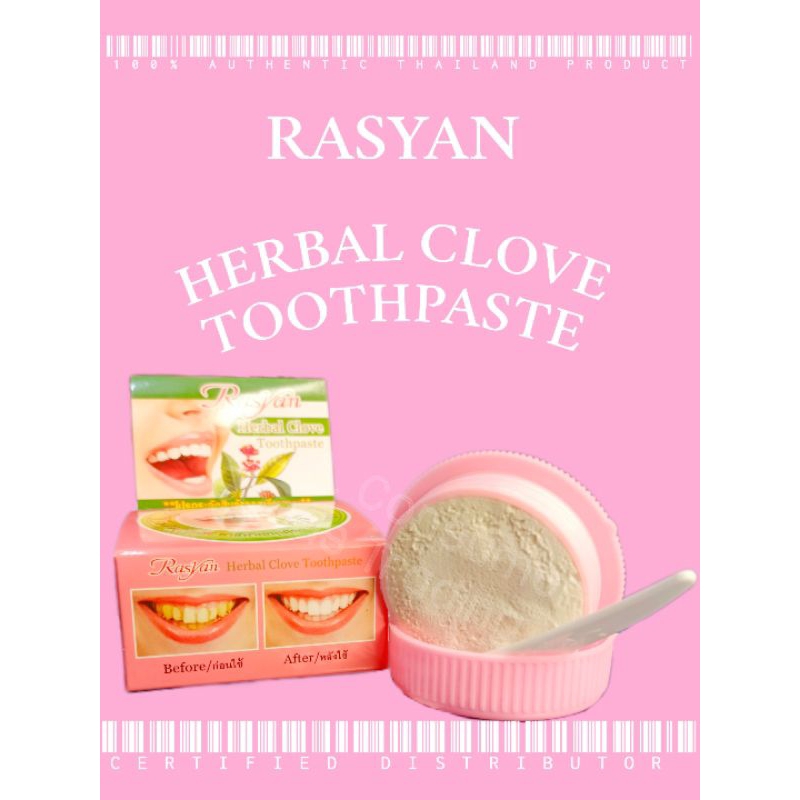100% AUTHENTIC THAILAND PRODUCT ( Rasyan Herbal Clover Toothpaste ...