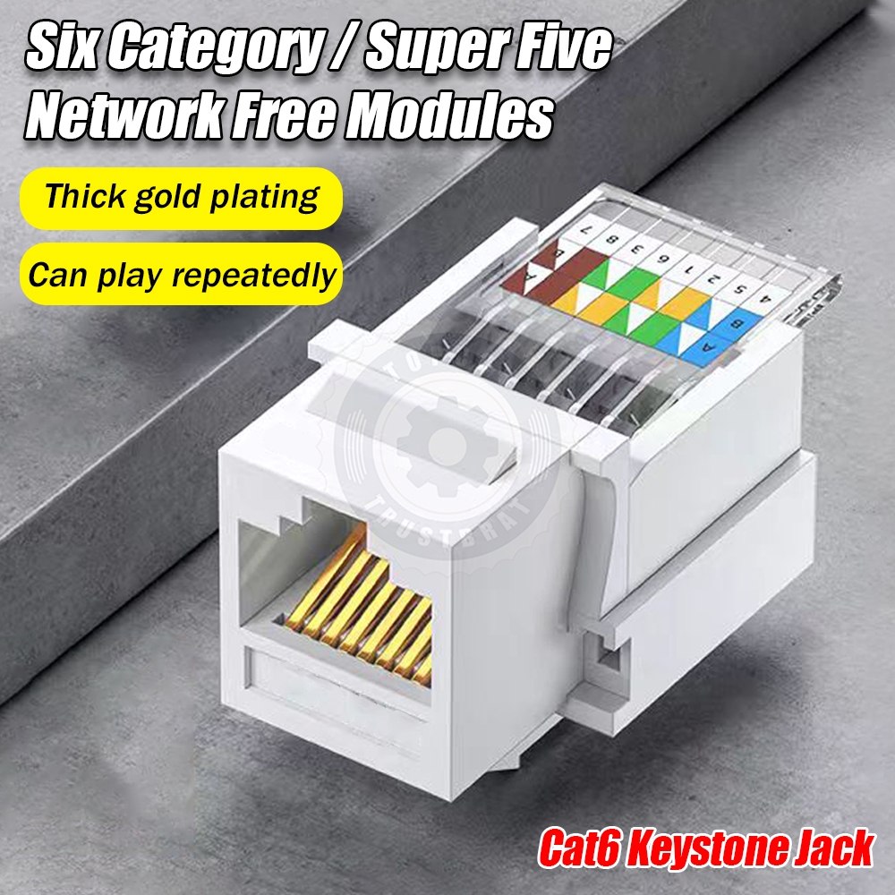 1PCS Cat6 RJ45 Tool-Less No Punch Down Tool Required Keystone Ethernet ...