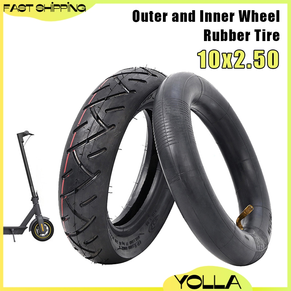 1Pc 10x2.5 Scooter Tire Replacement Rubber Tire Outer and Inner Wheel ...