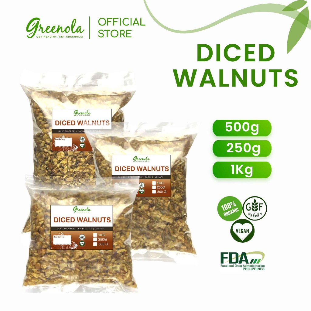 Greenola Raw Diced Walnuts 250g|500g|1kg | Shopee Philippines