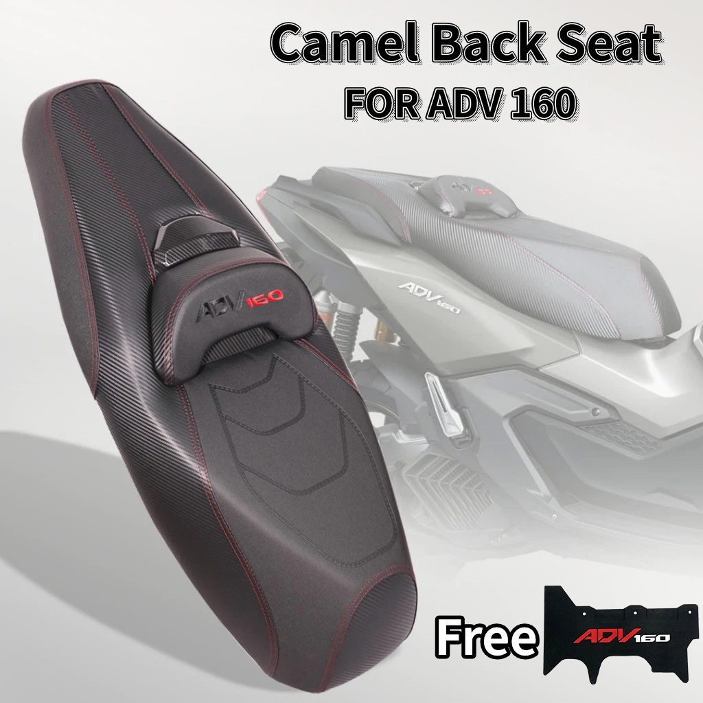 HONDA ADV160 Camel Back Seat Suede and Leather Embroid Logoa CARBON ...