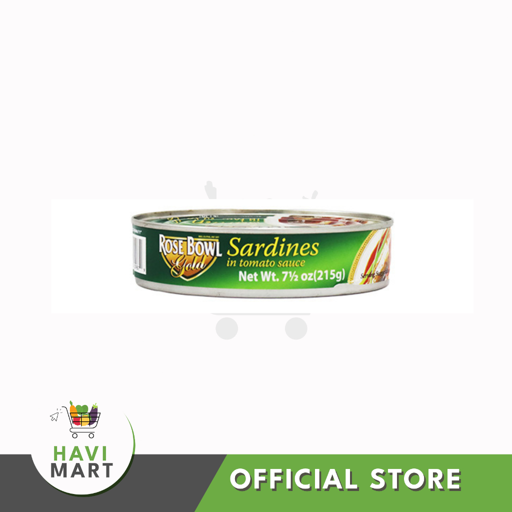 Rose Bowl Sardines Green GOLD Premium in Tomato Sauce 215G (FLAT CAN) | Shopee Philippines