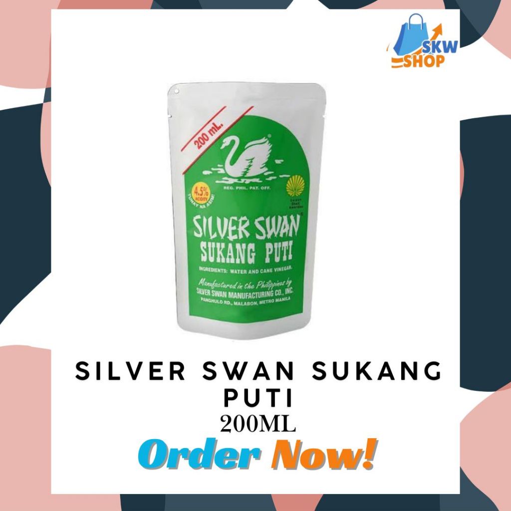 Silver Swan Suka ng Puti (Pouch Pack) 200ML Used in traditional ...