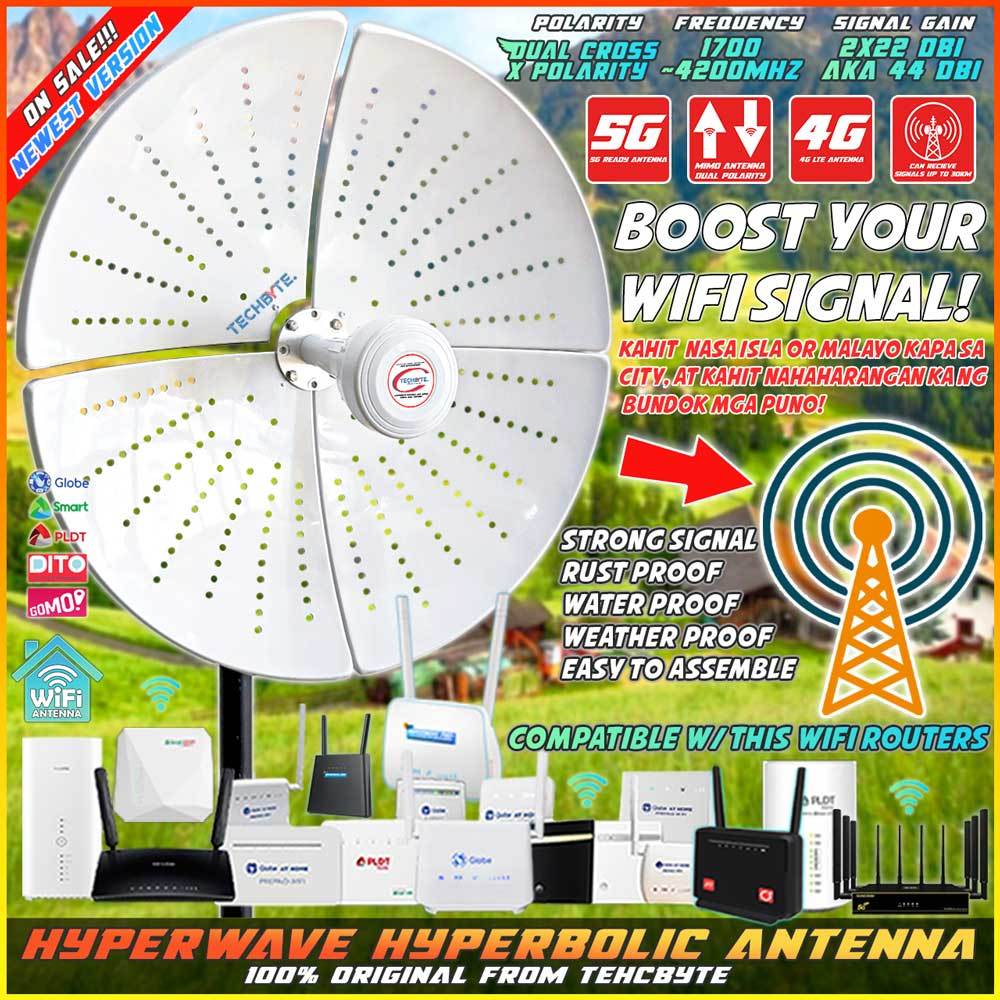 Hyperwave Hyperbolic WiFi MiMo Antenna for 5G 4G For Broadband Prepaid Modem Router Connections ...