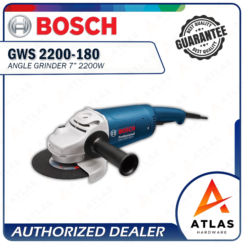Bosch GWS 2200-180 Angle Grinder 7" HEAVY DUTY ORIGINAL | Shopee ...
