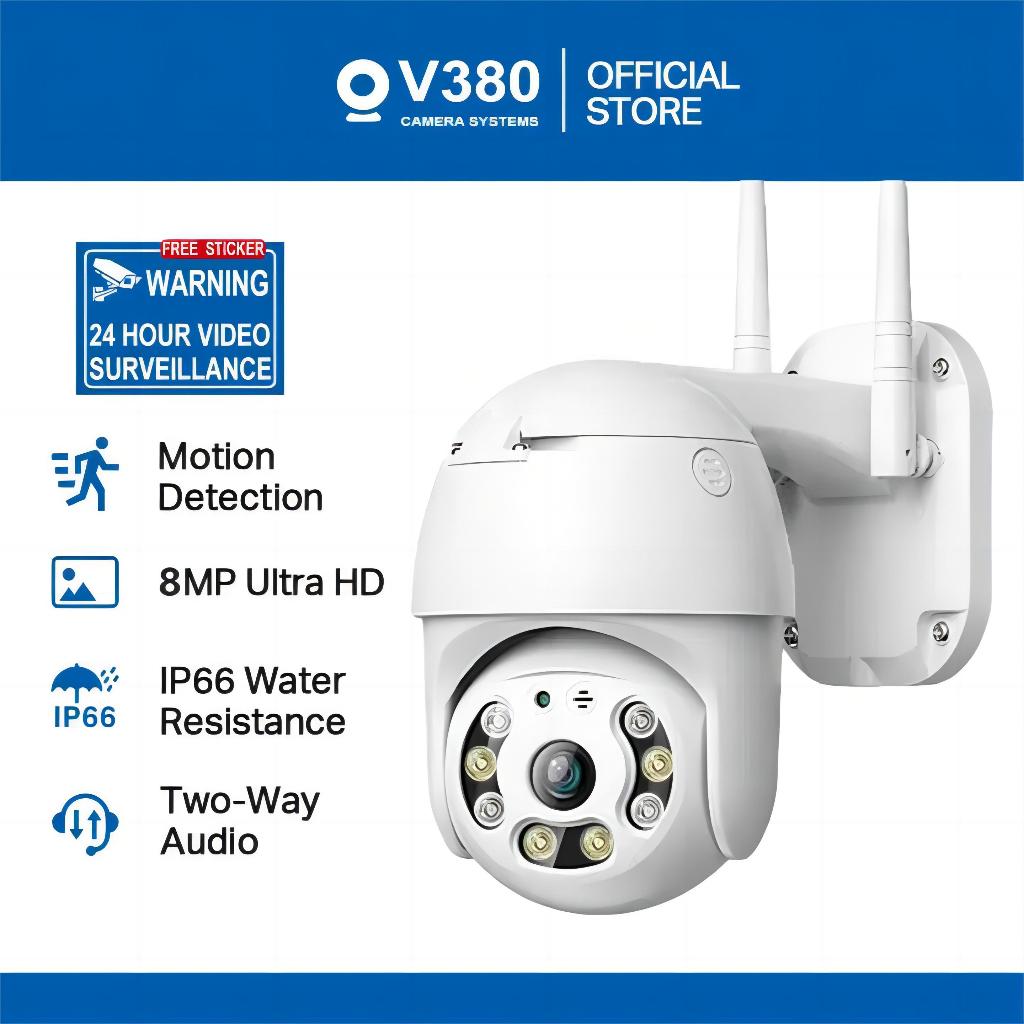 V380 Pro CCTV Camera WiFi Connect Cellphone 2 Way Audio Night Visio ...