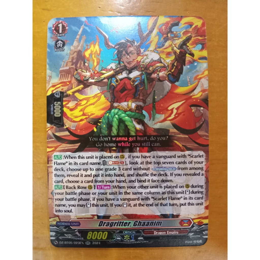 CFV Dragritter, Ghaanim RR DZ-BT05 Dragon Empire Cardfight Vanguard English | Shopee Philippines