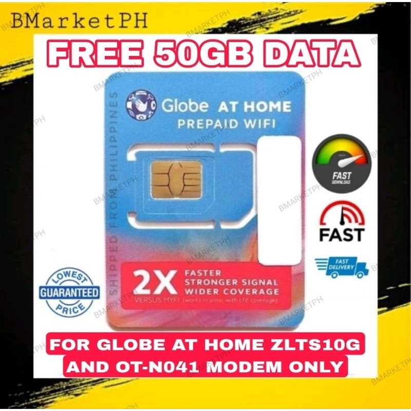 Globe At Home Prepaid Wifi Sim FREE 50GB ( Fast Delivery ) | Shopee Philippines