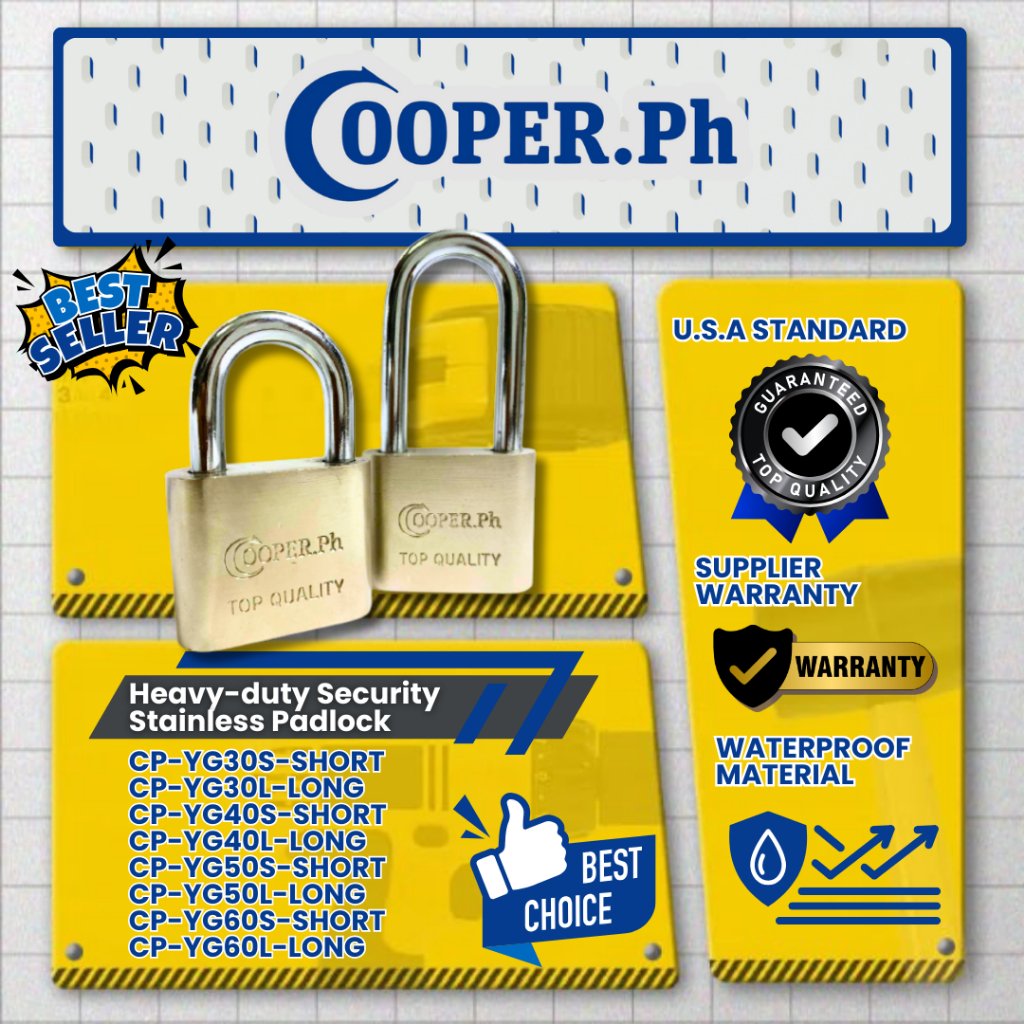 Cooper.ph Heavy-duty Security Padlock stainless lock short and long ...