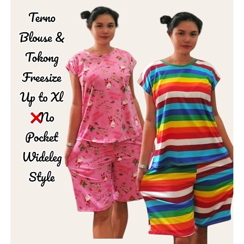 2nd Variations Blouse Tokong Terno| Free size up to XL | Knee length ...