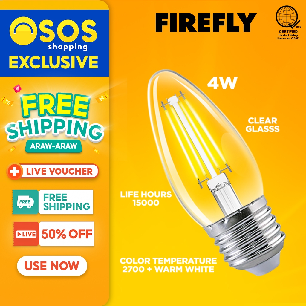 FIREFLY Basic Series LED Filament Vintage Candle Bulb ( 4W / 220-240V ...