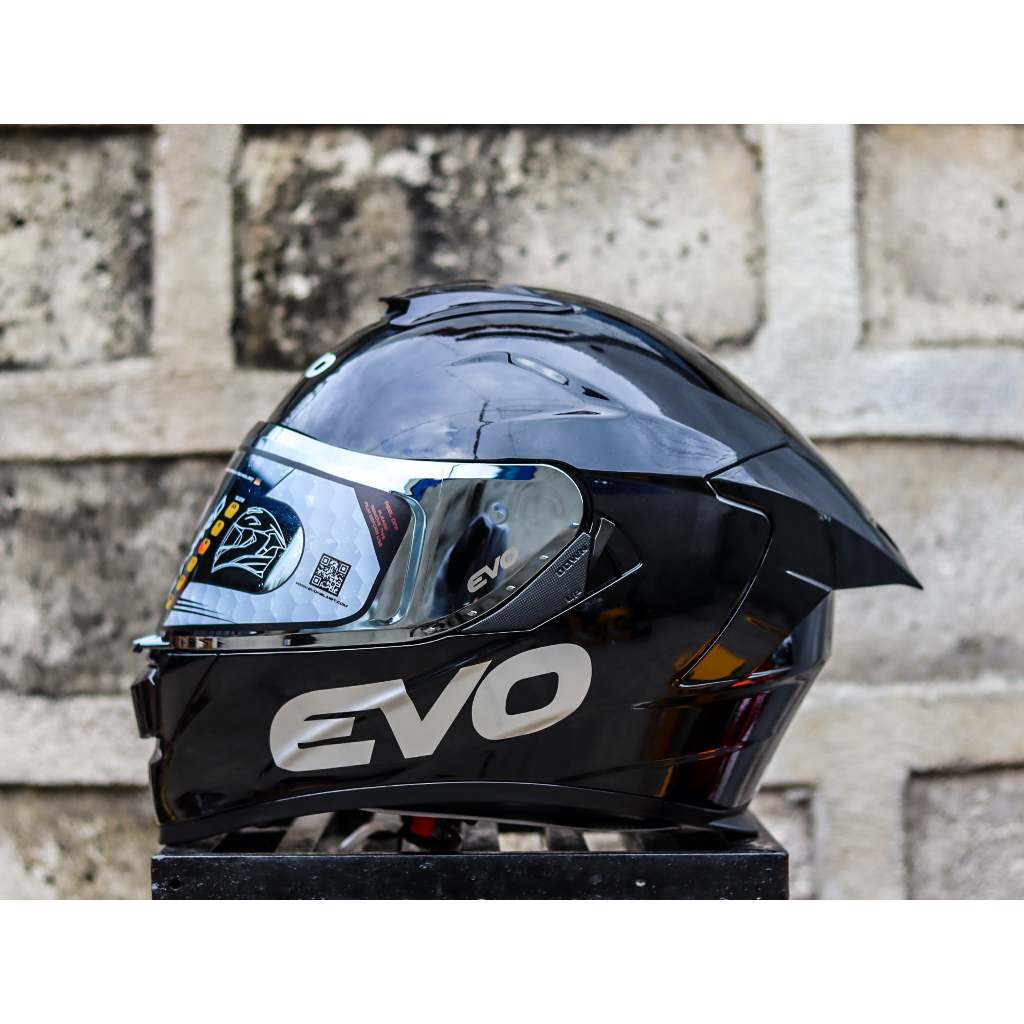 EVO HELMET GT PRO GLOSS BLACK IRRIDIUM SILVER WITH FREE CLEAR LENS ...