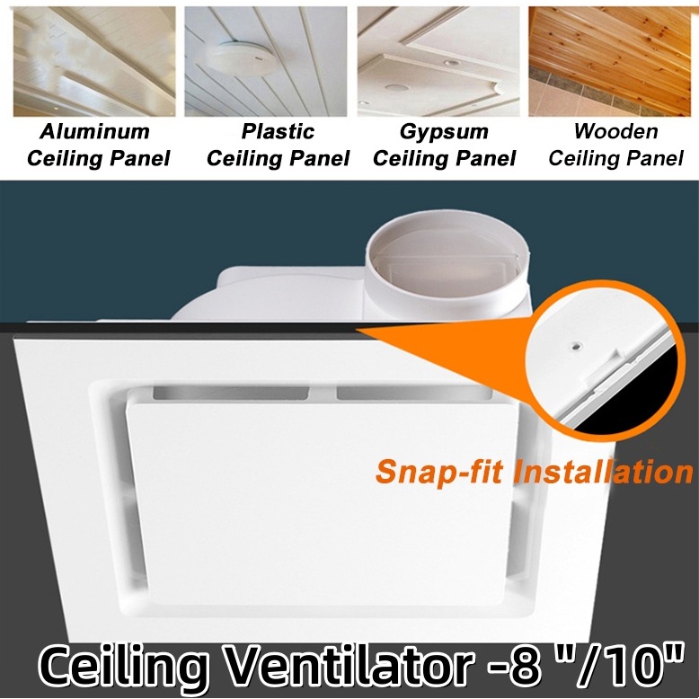 8/10 Inch Ceiling Ventilator Kitchen Bathroom Suction Ceiling Powerful ...