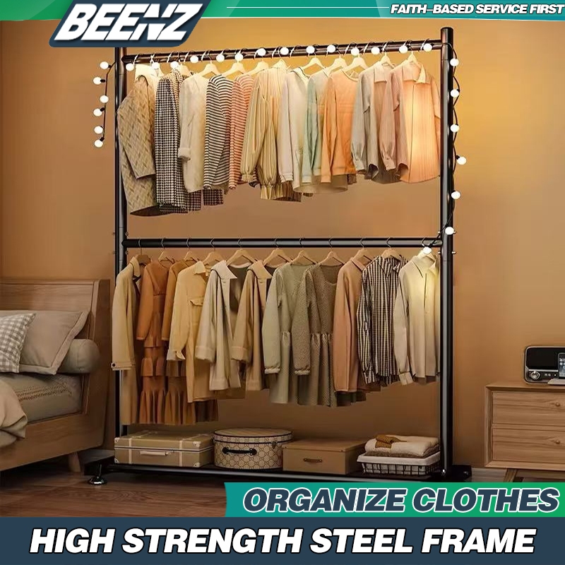 Metal Clothes Rack Hanger Rack Double Layer Drying Rack Sampayan Indoor ...