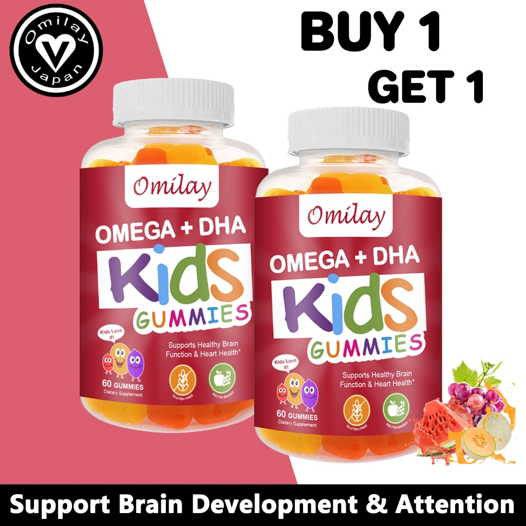 Omilay OMEGA + DHA Gummies for Kids Support Brain Development & Healthy ...