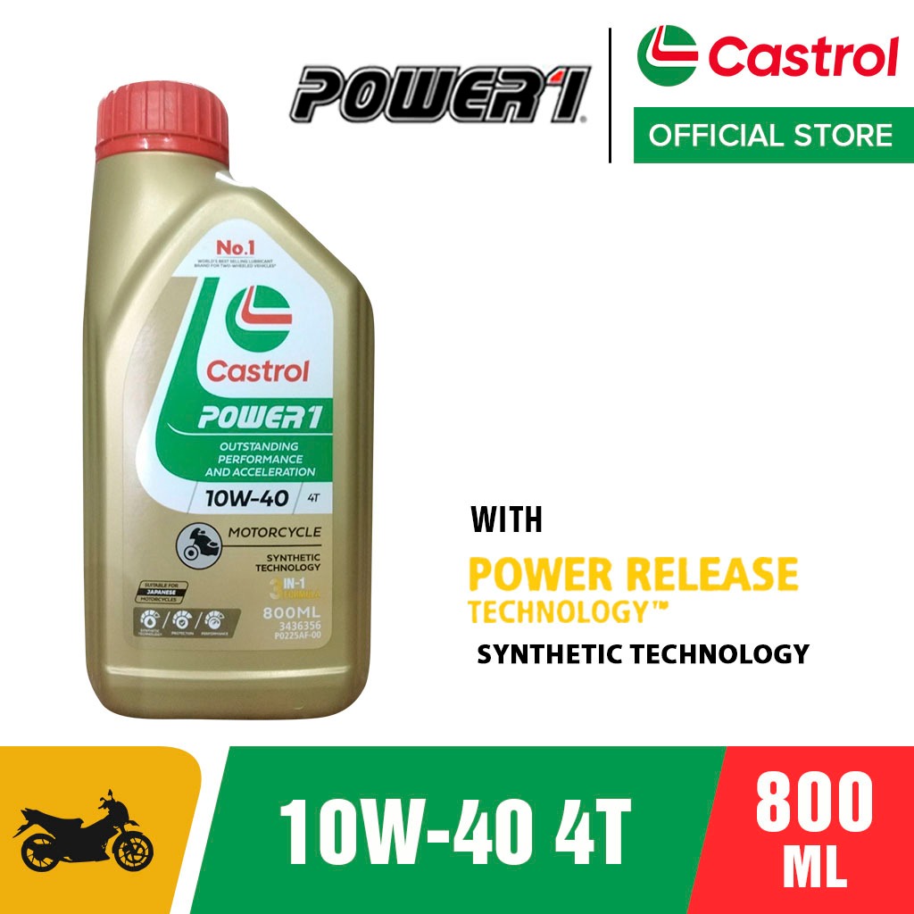 Castrol POWER1 4T 10W-40 Engine Oil 800ml | Shopee Philippines