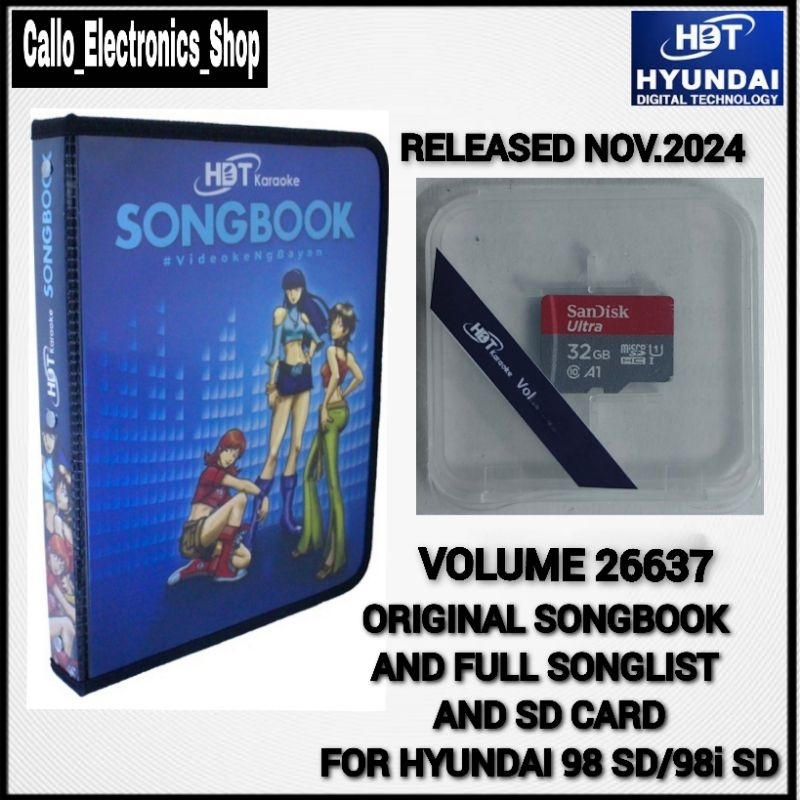 ORIGINAL HYUNDAI SONGBOOK WITH FULL SONGLIST AND SD CARD VOLUME 26637 FOR HYUNDAI 98 SD AND 98i ...