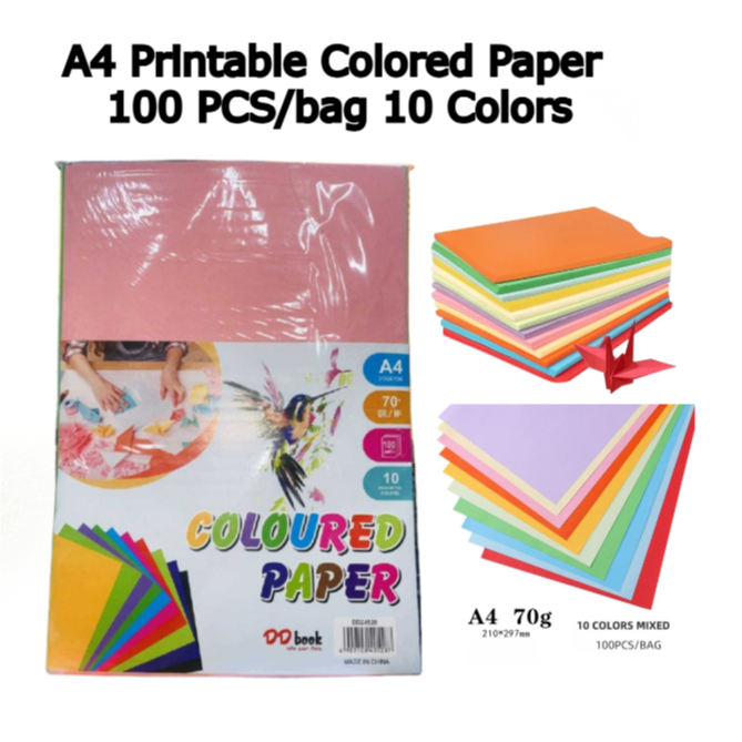 A4 Printable Colored Paper 100 PCS/bag 10 Colors | Shopee Philippines