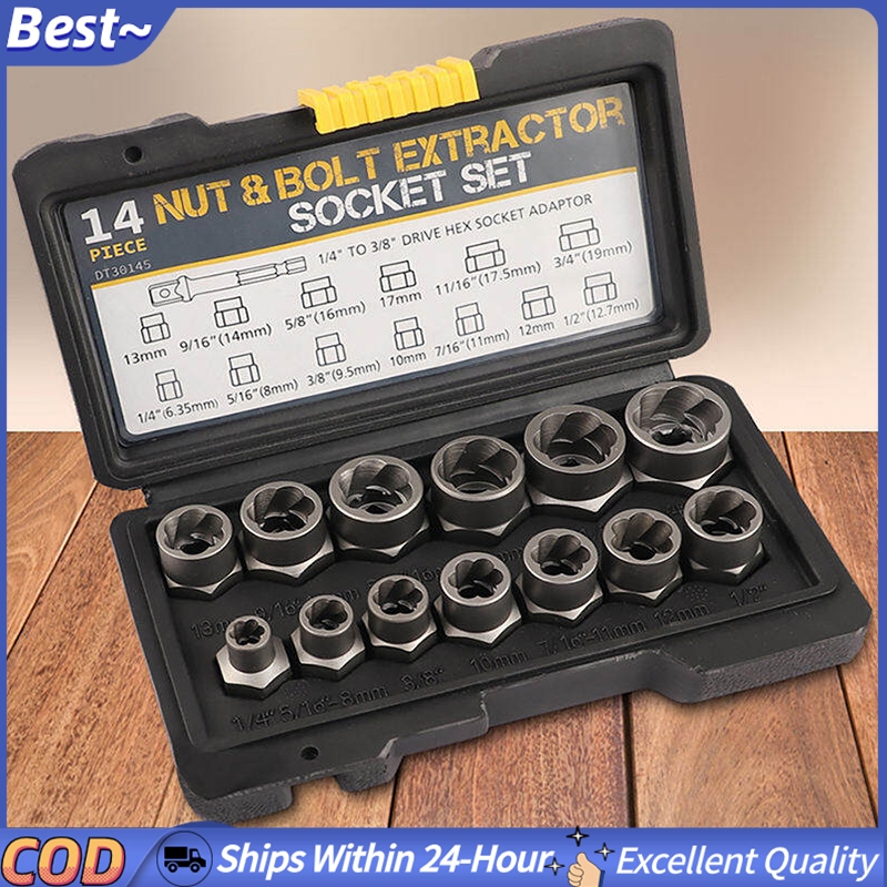 14 pieces/set of broken nuts, bolts, extractors, hexagonal screws ...