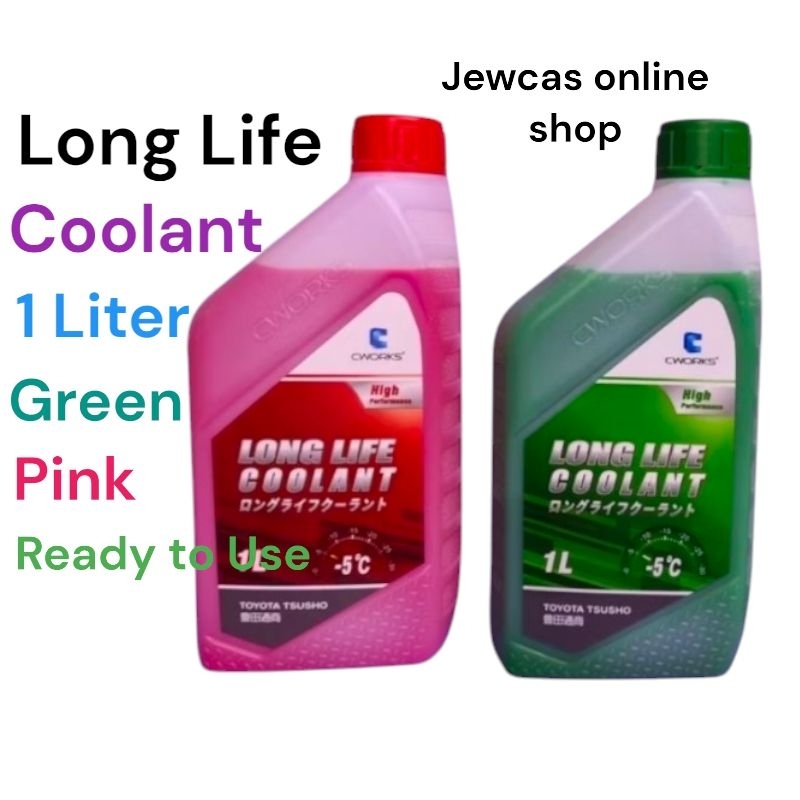 Long Life Coolant 1Liter Green and Pink Toyota CWORKS Brand Ready to ...